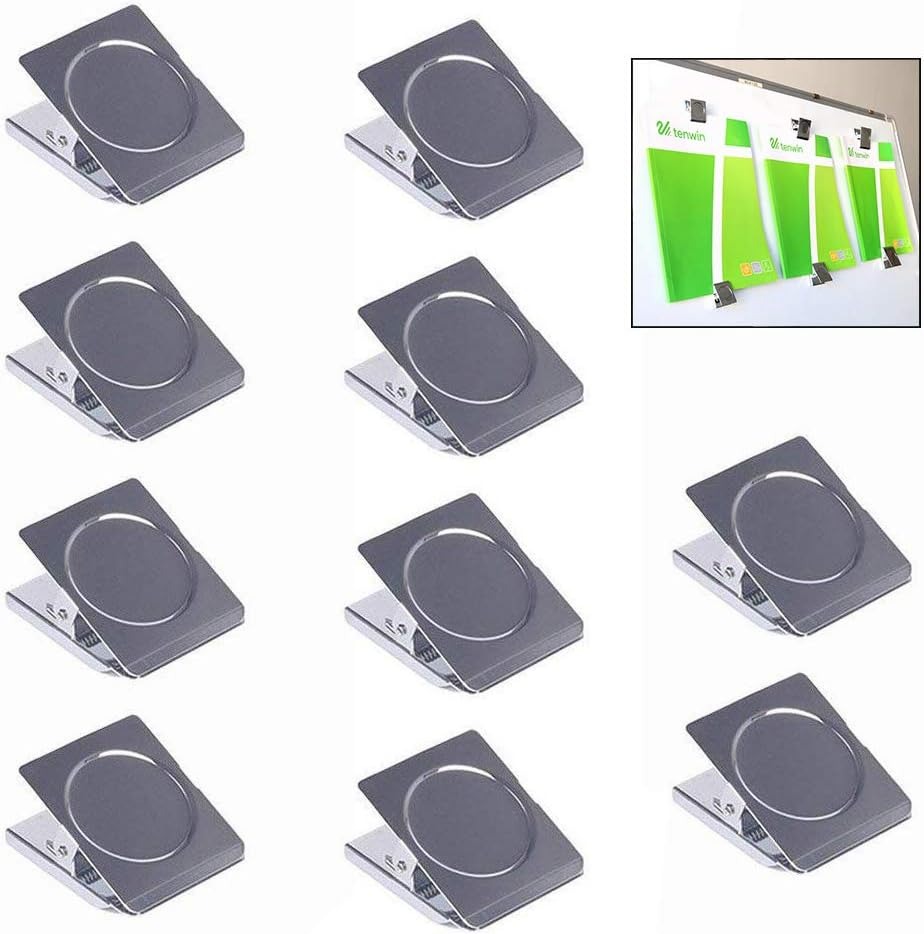10 Piezas Clip Magnético, Clips Imán de Metal Clips Imán para Nevera ...